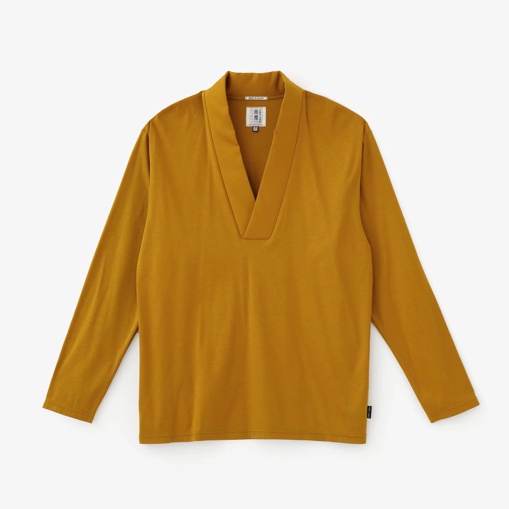 Interlock Knitting Seba Fubi Kimono Collar Shirt / Amber