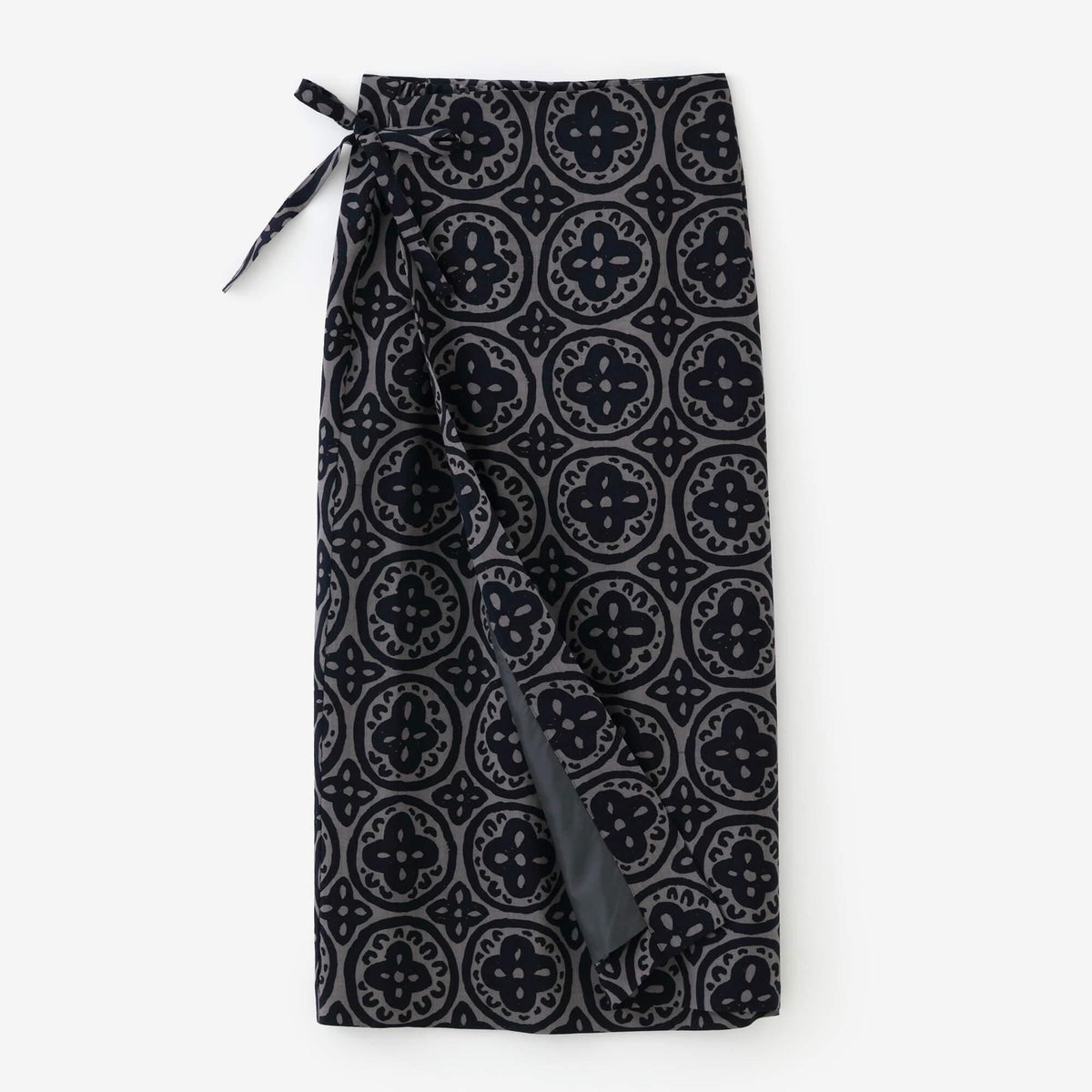 Muslin Wool Wrap Skirt / Continuous Flowers