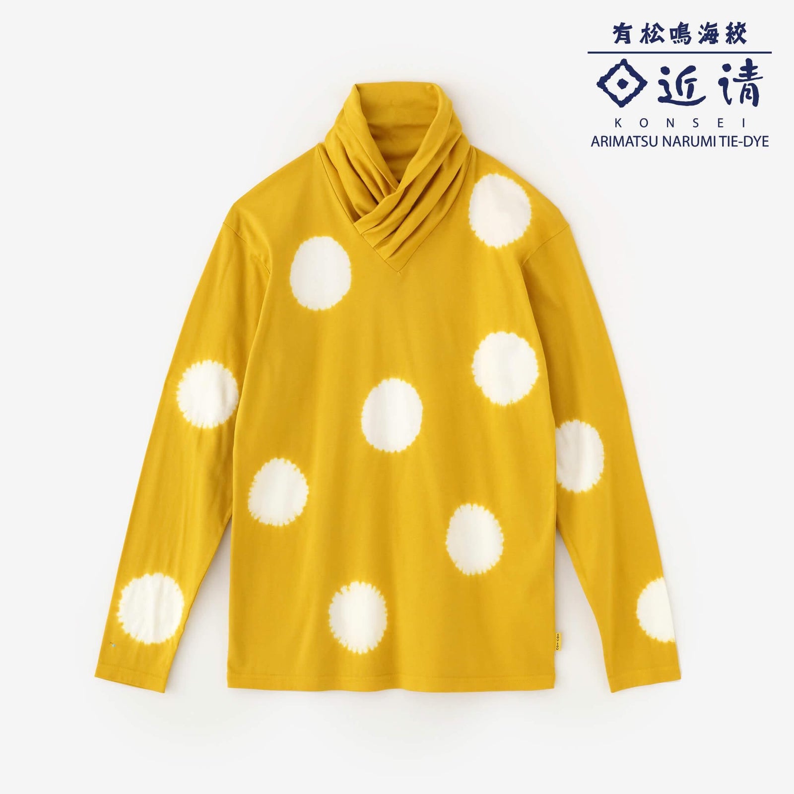 Interlock Knitting Konsei Tie-dye Turtle Neck Shirt / Large Polka Dots