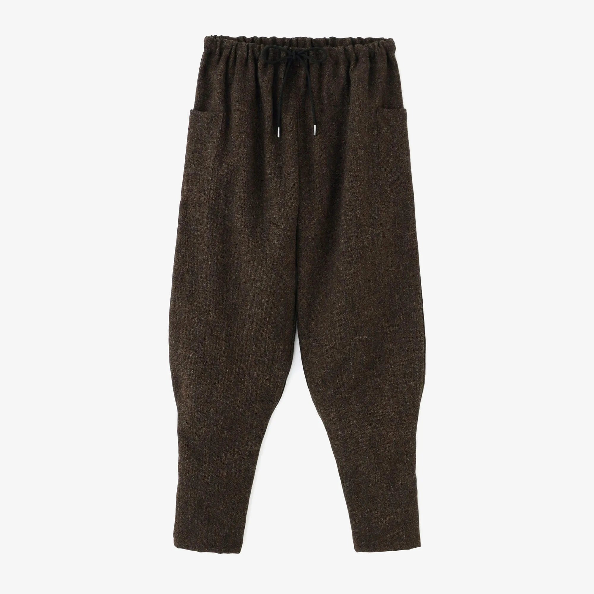 Woolen Yarn Harem Pants／Brown