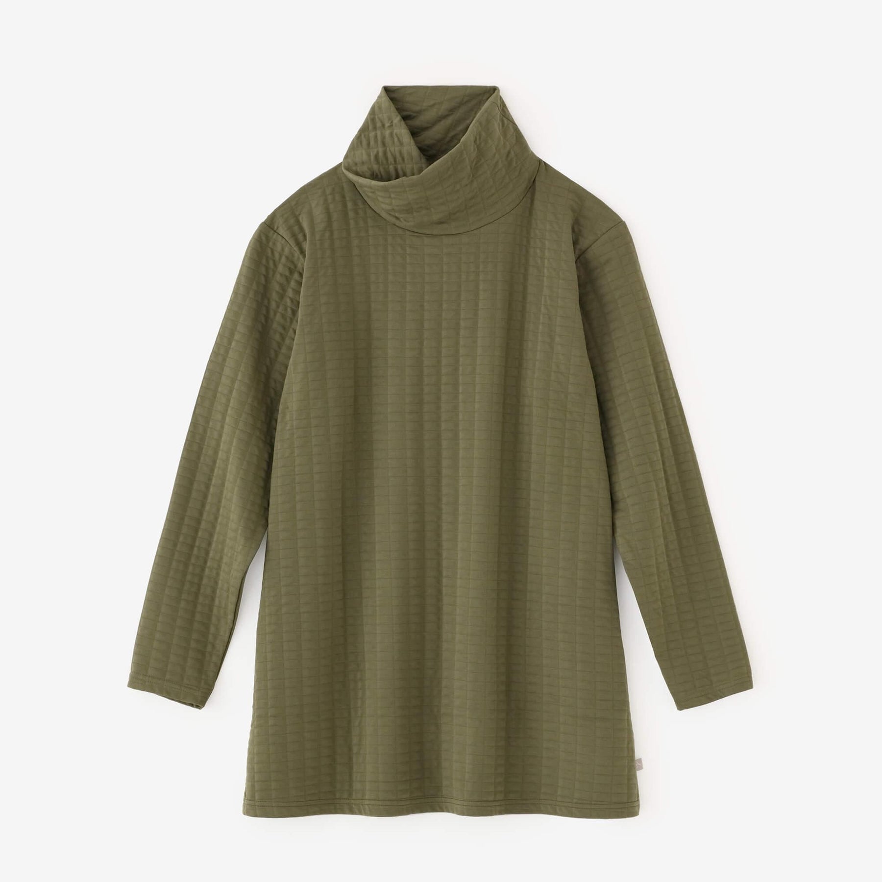 Quilting Knit Twist Turtle Neck Shirt turtleneck L/S Tunic / Grass Gre