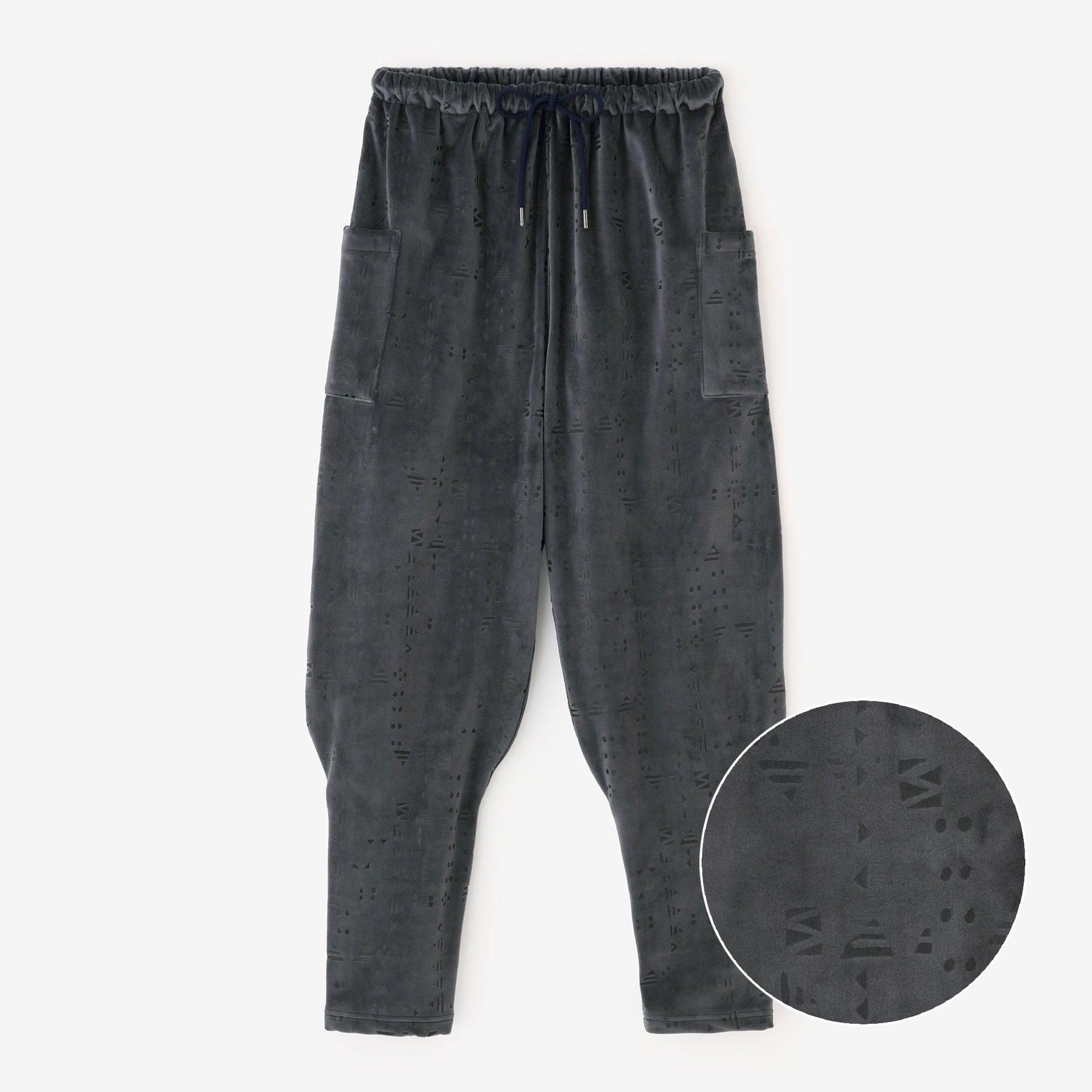 Double-sided Fleece Knit Harem Pants / Mythic Steel Color