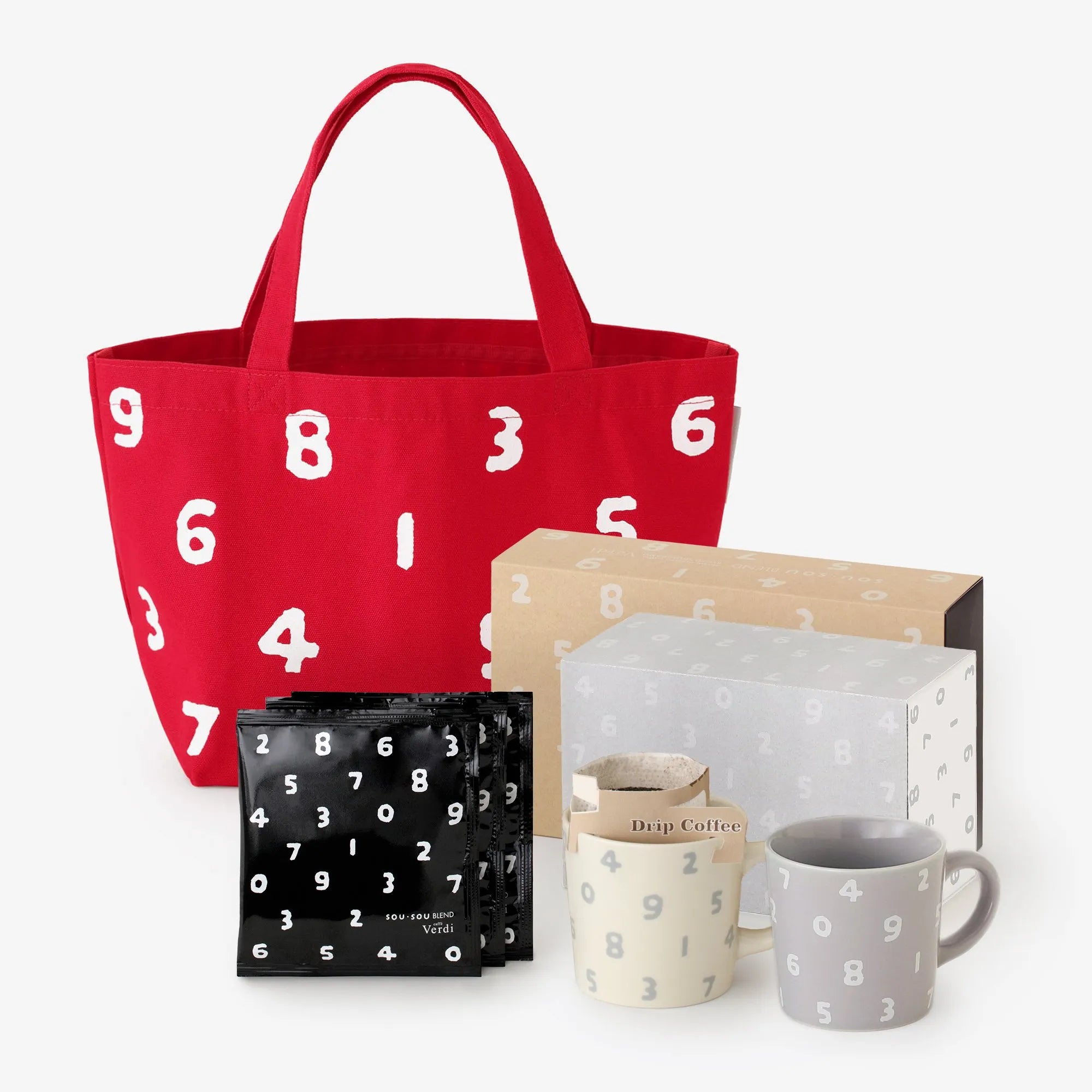 SOU・SOU BLEND by caffè Verdi Gift Bag Deep Red ※2 Mugs