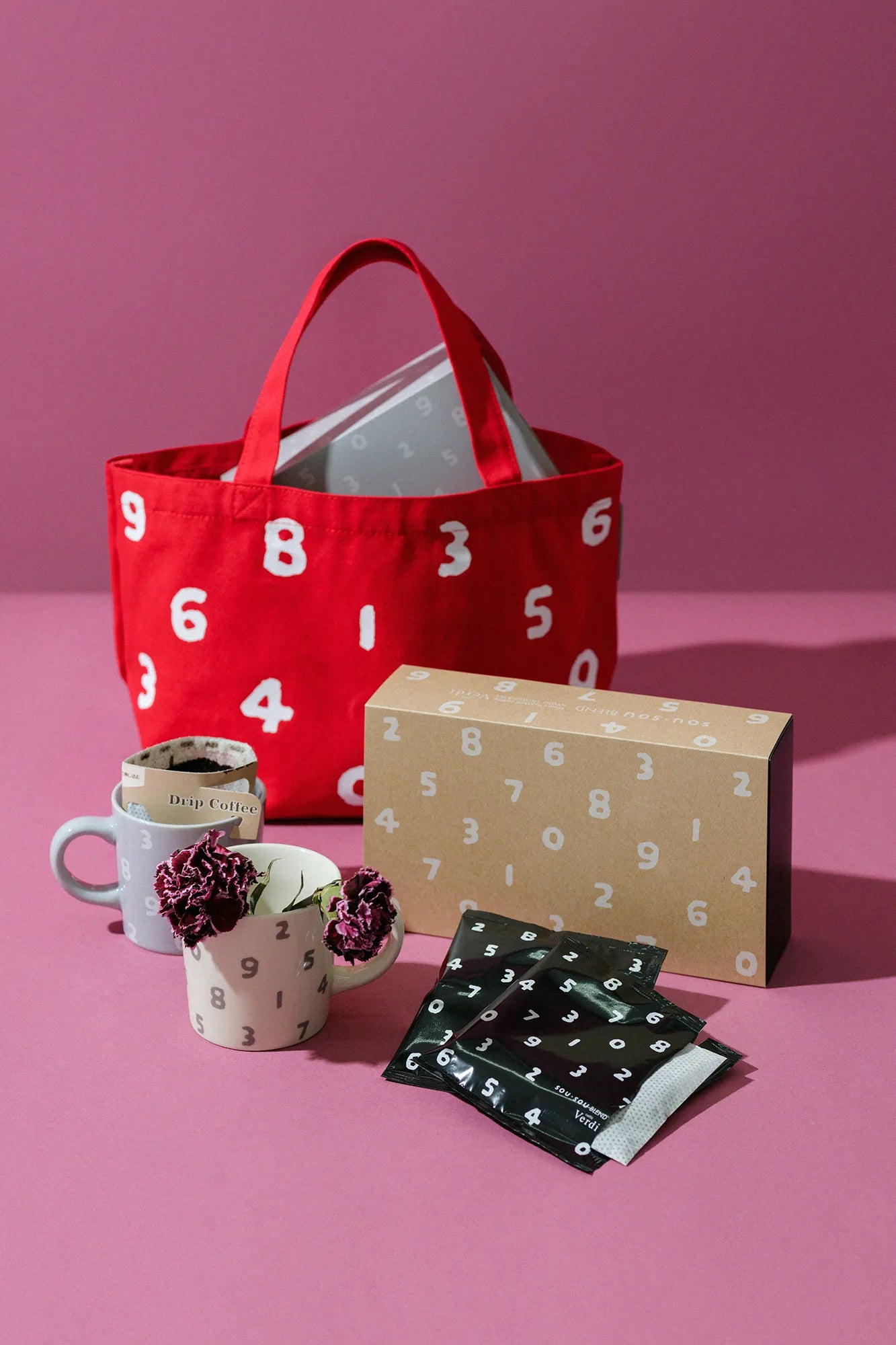 SOU・SOU BLEND by caffè Verdi Gift Bag Deep Red ※2 Mugs