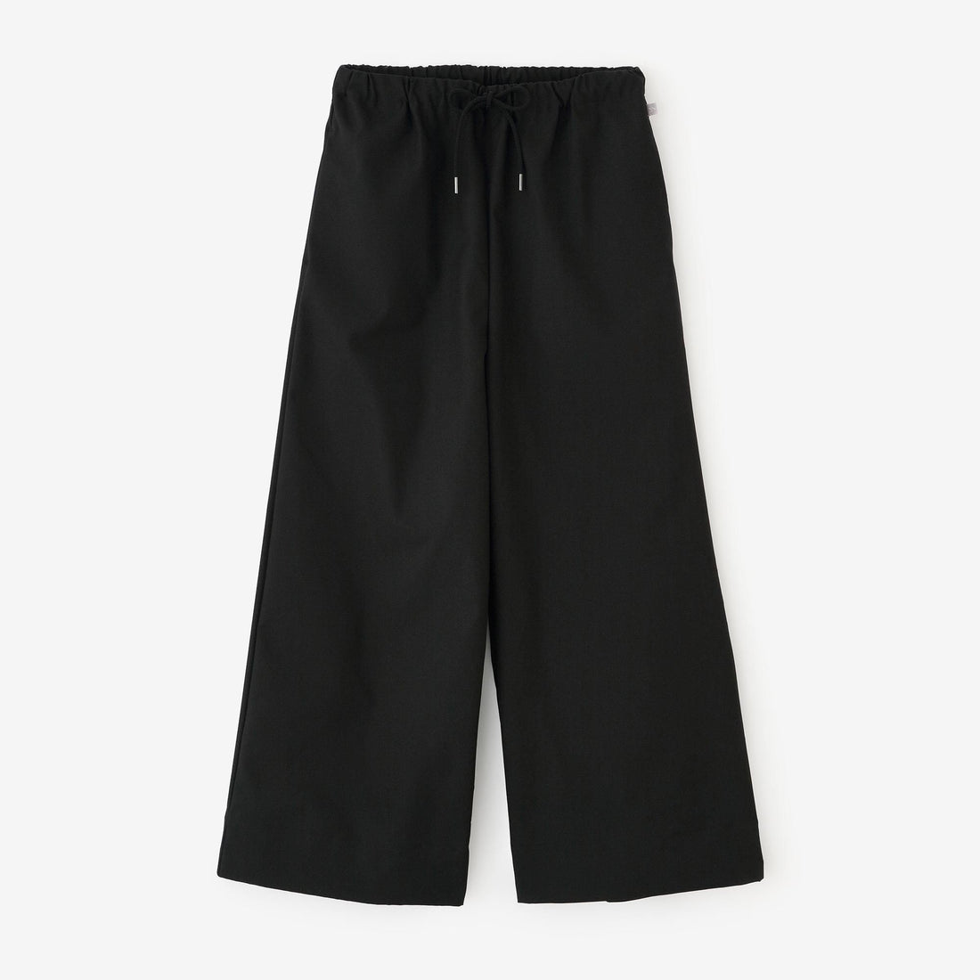 Stretch Oxford Fabric Wide Pants / Black