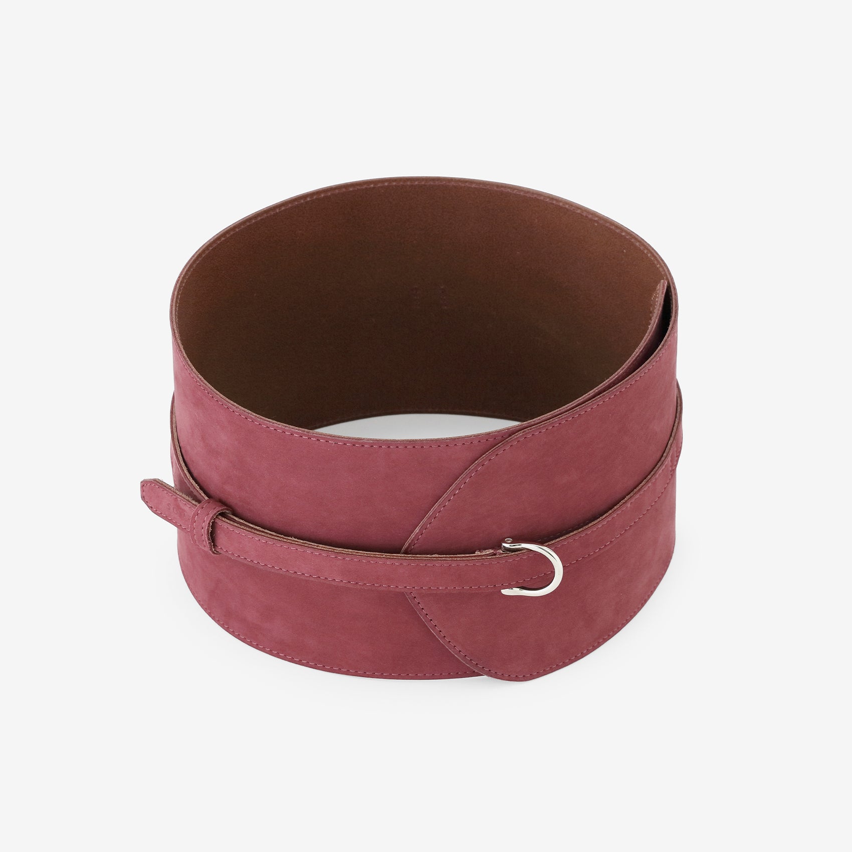 Nubuck Leather Obi Belt／Dark Red