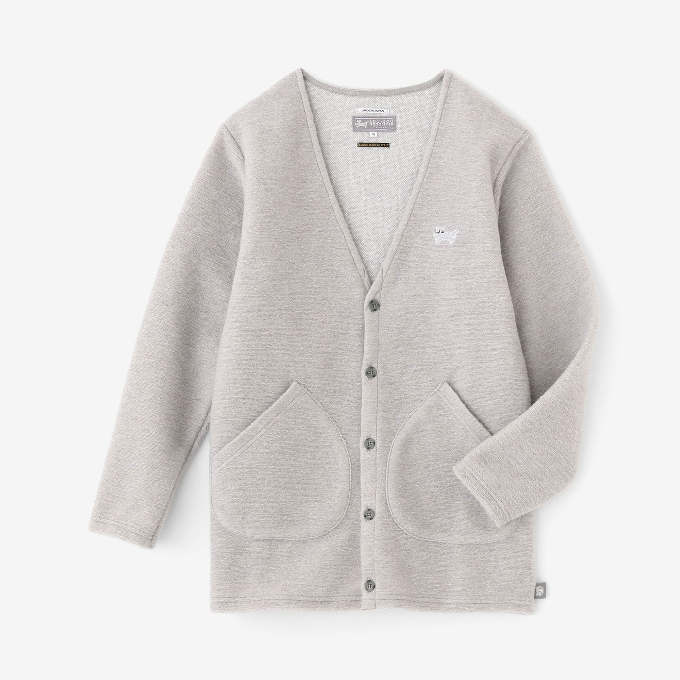 Italian Sliver Knit V-neck L/S Cardigan／Snow White
