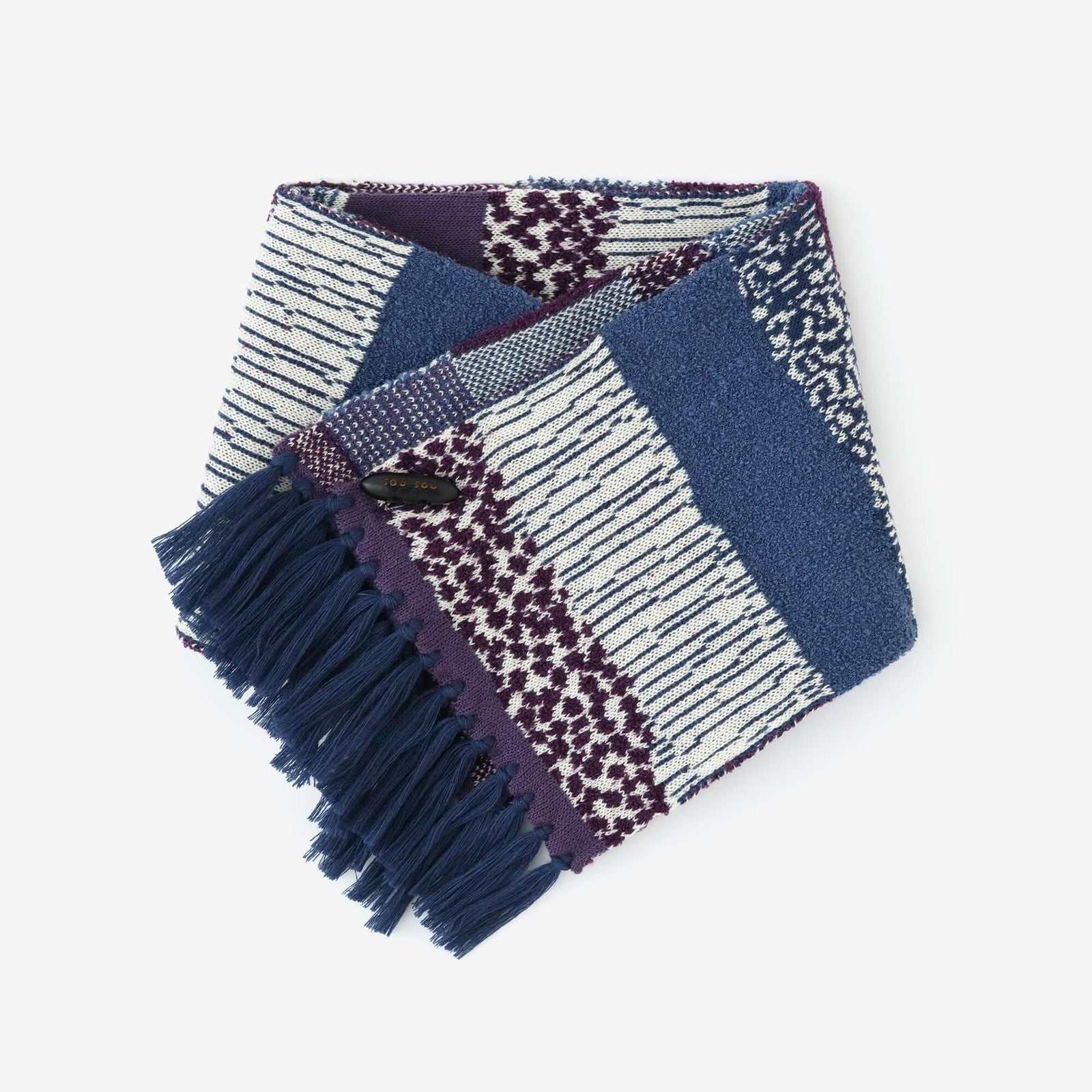 SOU・SOU×MOONBAT Knitted Collar Scarf / Higashiyama Purple